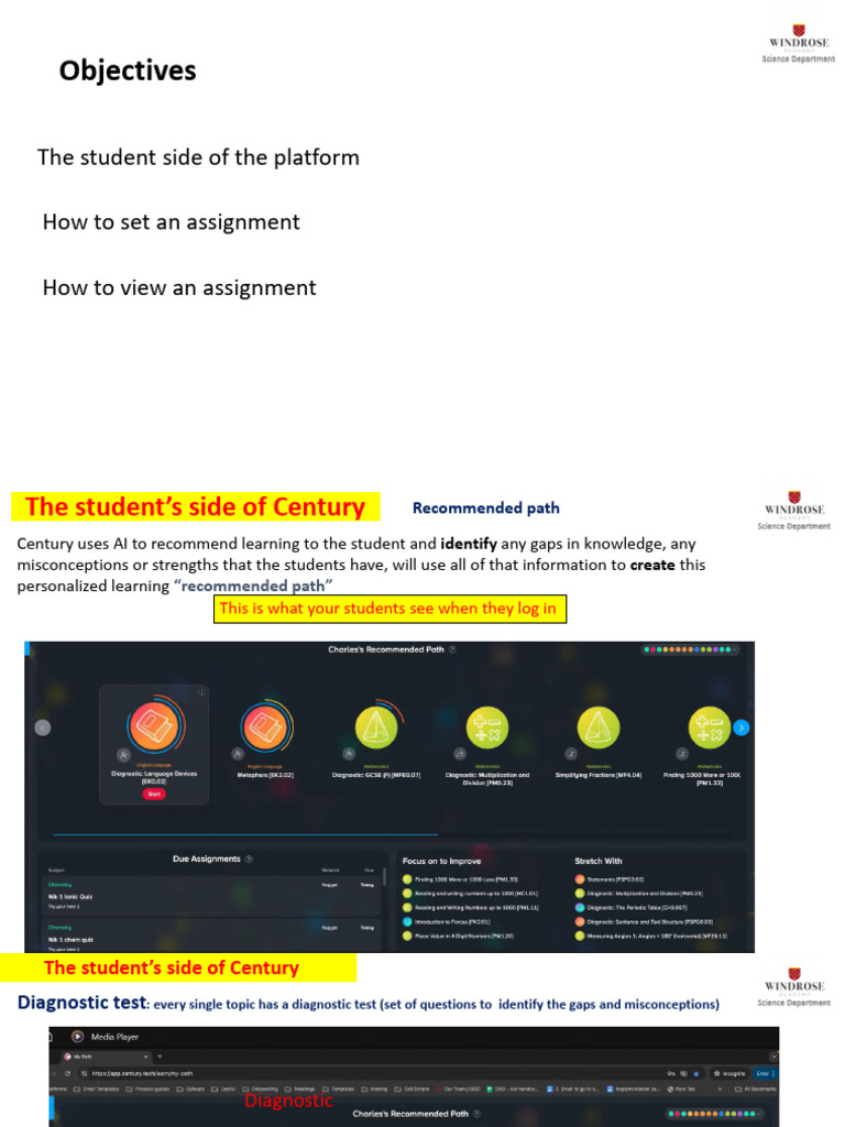 Setting Assignments in Century Science | PDF | Cognitive Science | Learning