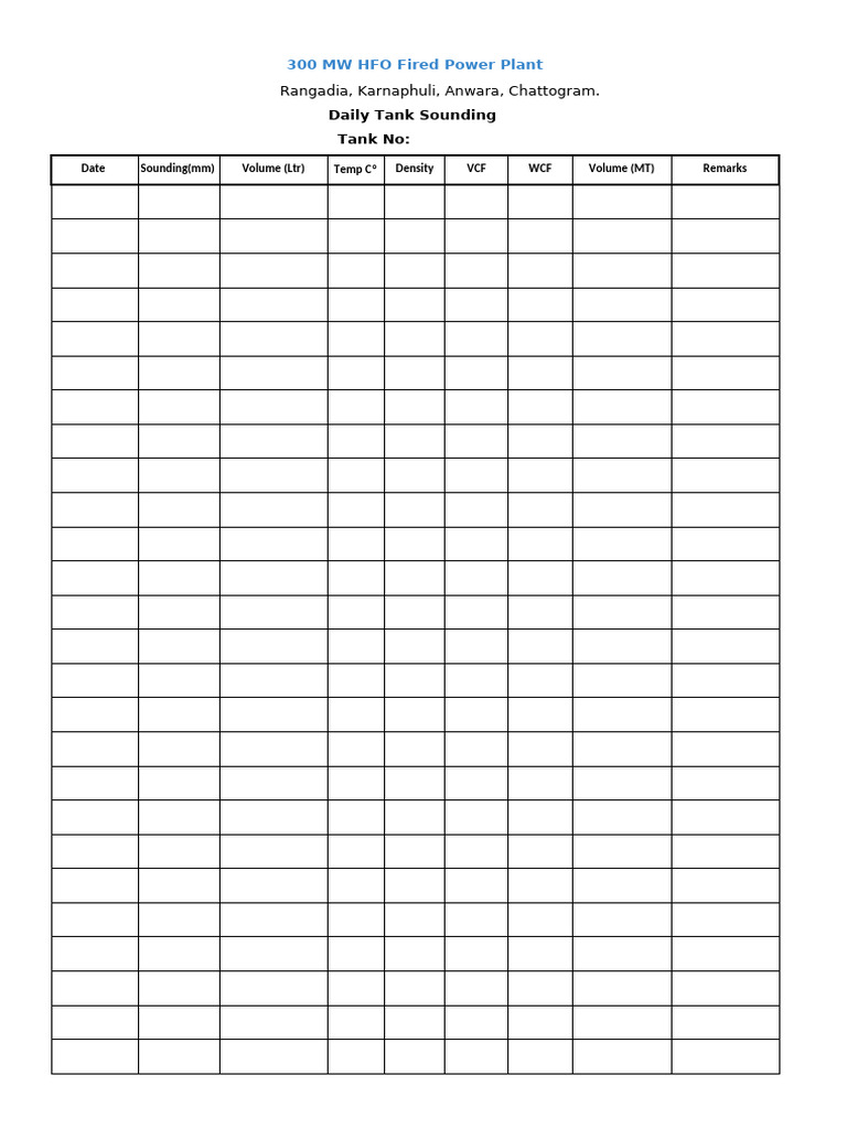 HFO Receive Tank Dip | PDF | Molecular Genetics