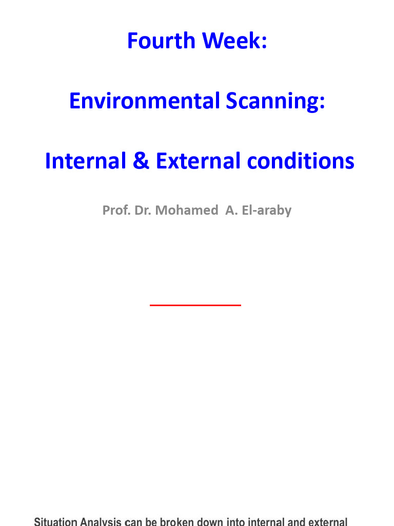 4_ Week__ Env. Scanning | PDF | Benchmarking | Business