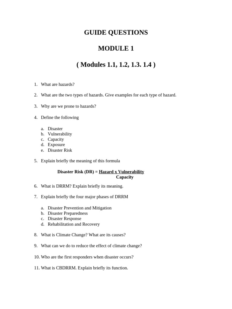 Guide Questions Module 1 | PDF | Science & Mathematics