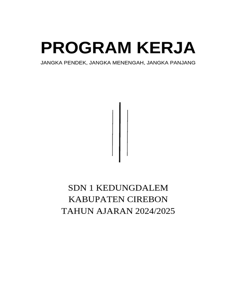 Program Kerja Jangka Pendek Menengah Dan Panjang | PDF