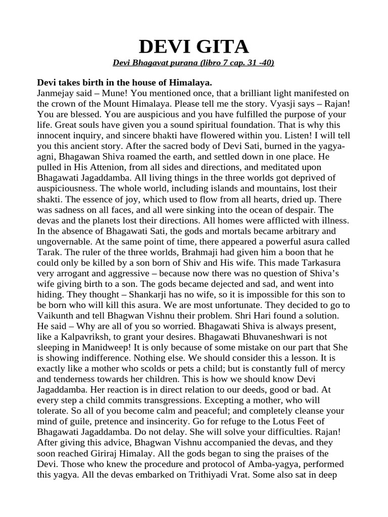Devi Gita | PDF | Devi | Yoga