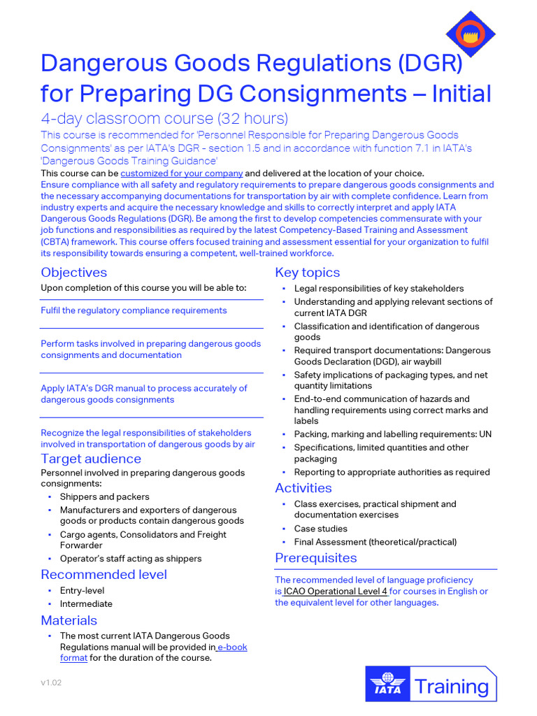 7.1 DGR For Preparing DG Consignments - Initial | PDF | Dangerous Goods