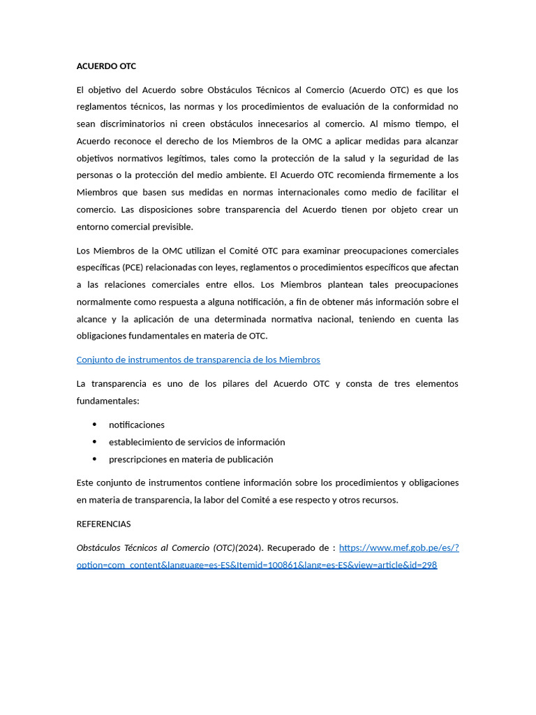 Acuerdo Otc | PDF
