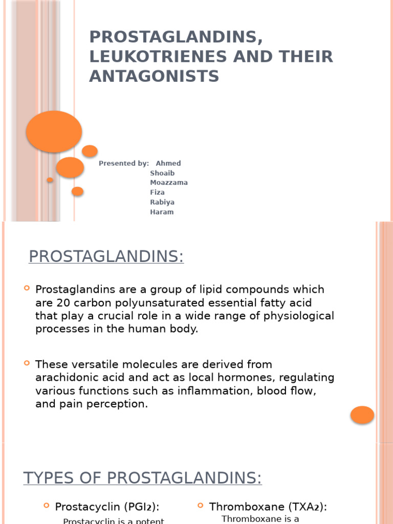 Prostaglandins and Leukotrienes Overview | PDF | Prostaglandin ...