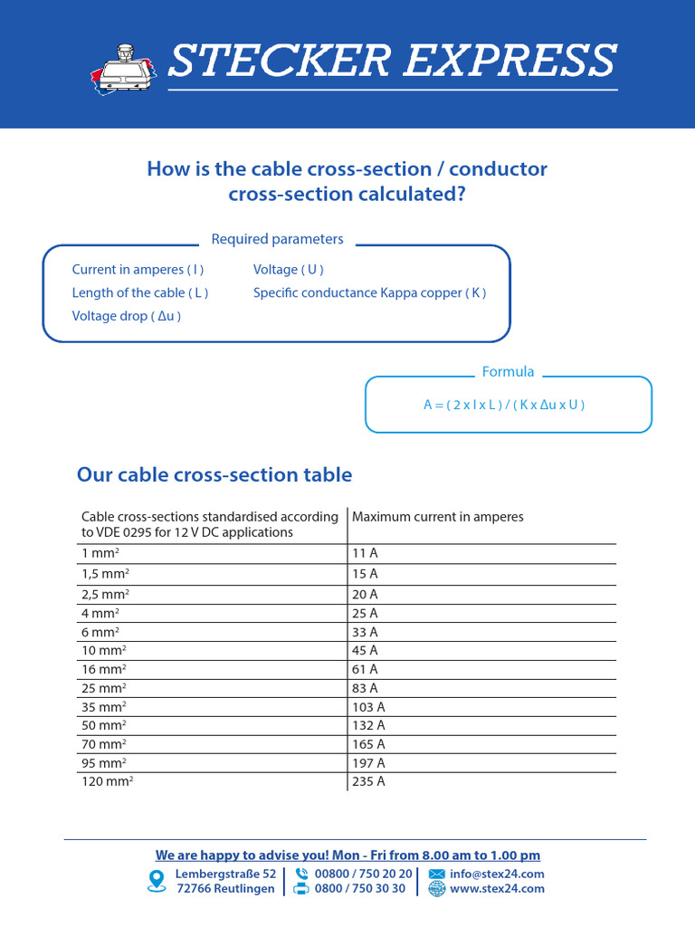 Calculate Cable Cross-Section - Leaflet | PDF