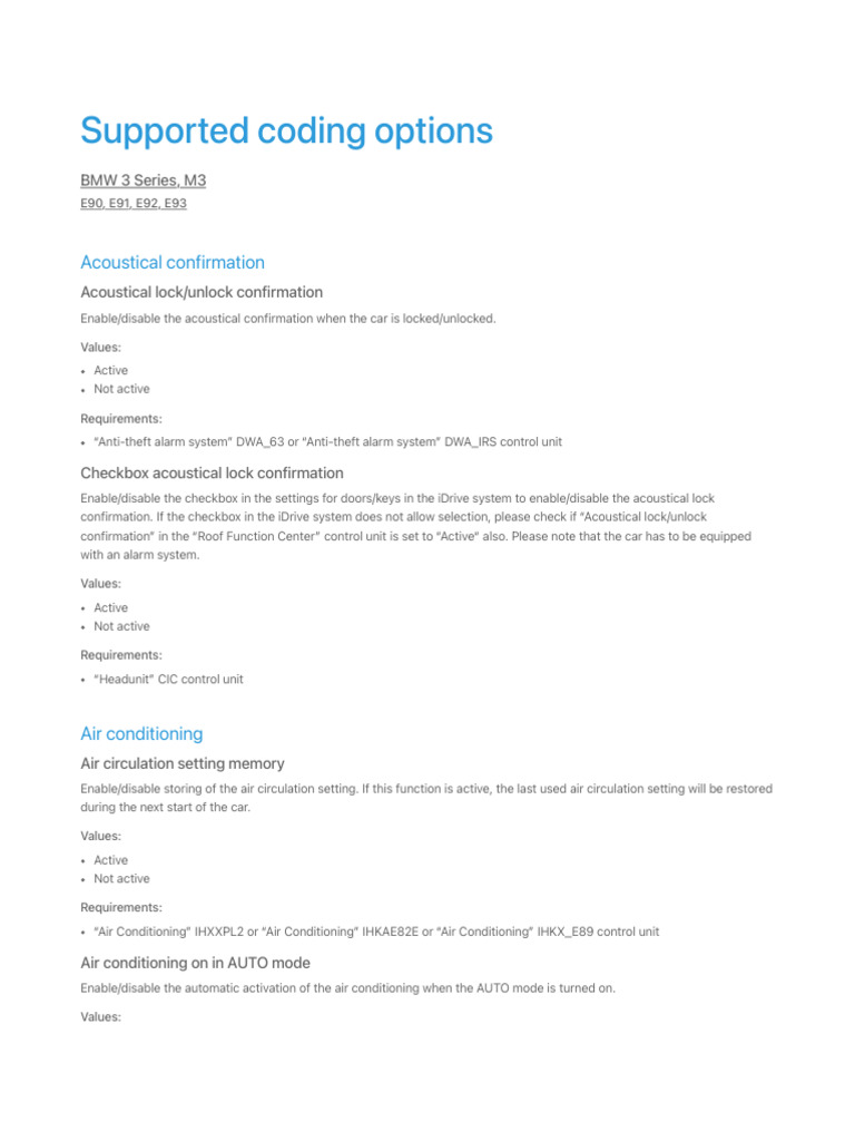 BimmerCode For BMW and Mini - BMW 3 Series, M3 | PDF | Land Vehicles | Transport