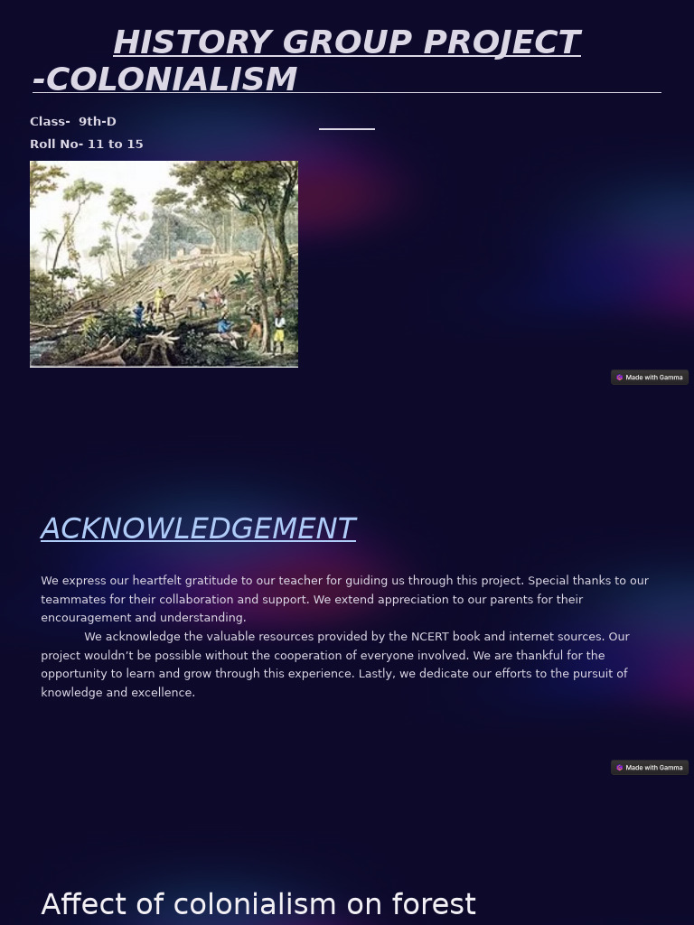 History Group Project On ColonialisM | PDF | Wellness