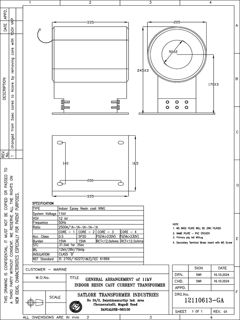 11kv 2500 4core CT Ga | PDF