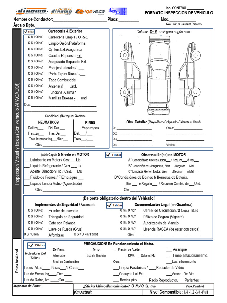 Mod. Inspeccion de Vehiculo 2021 | PDF | Vehículos terrestres | Vehículo de motor