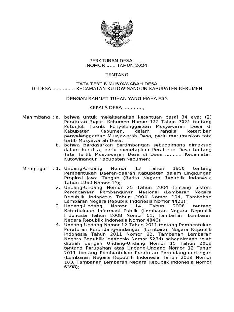 Contoh Perdes Tartib Musdes | PDF