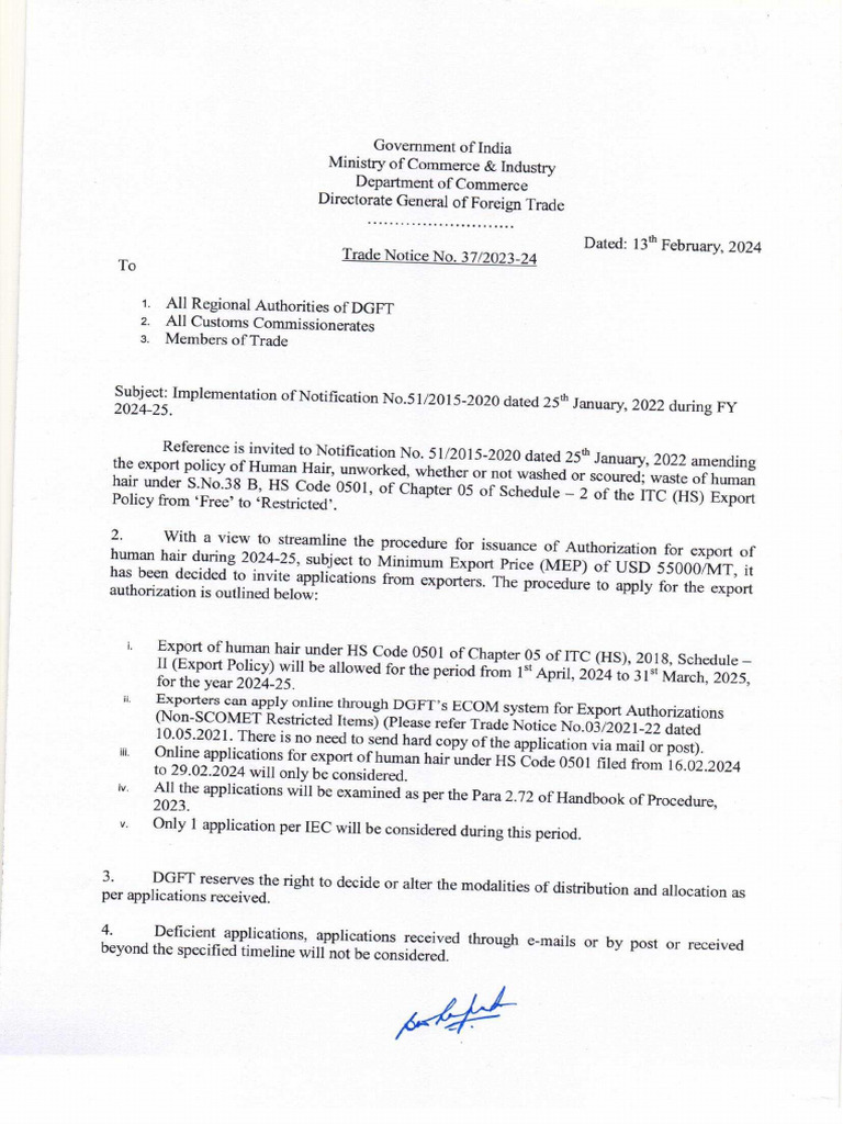 Trade Notice Dated 13.02.2024 | PDF