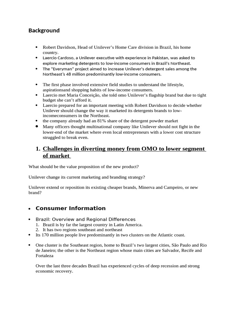 Notes for Case Study | PDF | Brand | Laundry