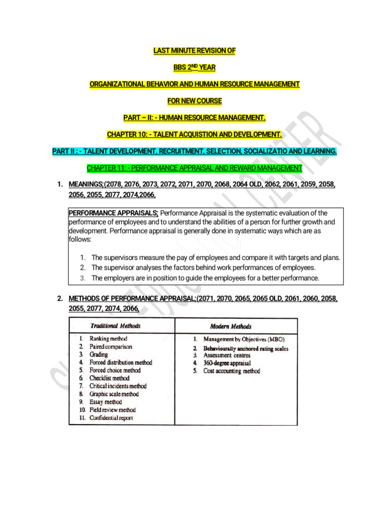 Performance Appraisal and Reward Management | PDF | Performance ...