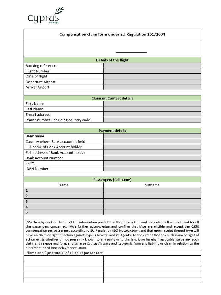 Compensation Claim Form | PDF | Business | Law