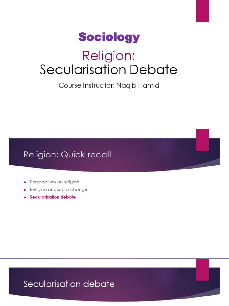 Religion - Secularisation Debate | PDF | Sociology | Tai Chi