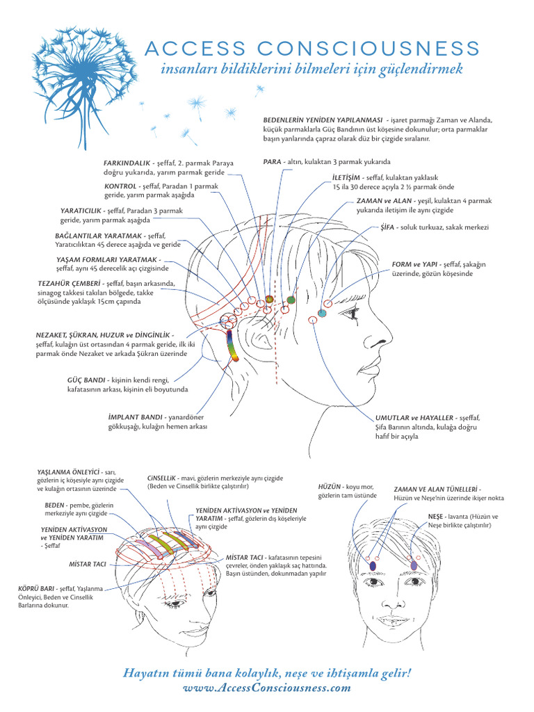 Access Bars Headchart (1 Pg-Color) - Turkish - A4 | PDF