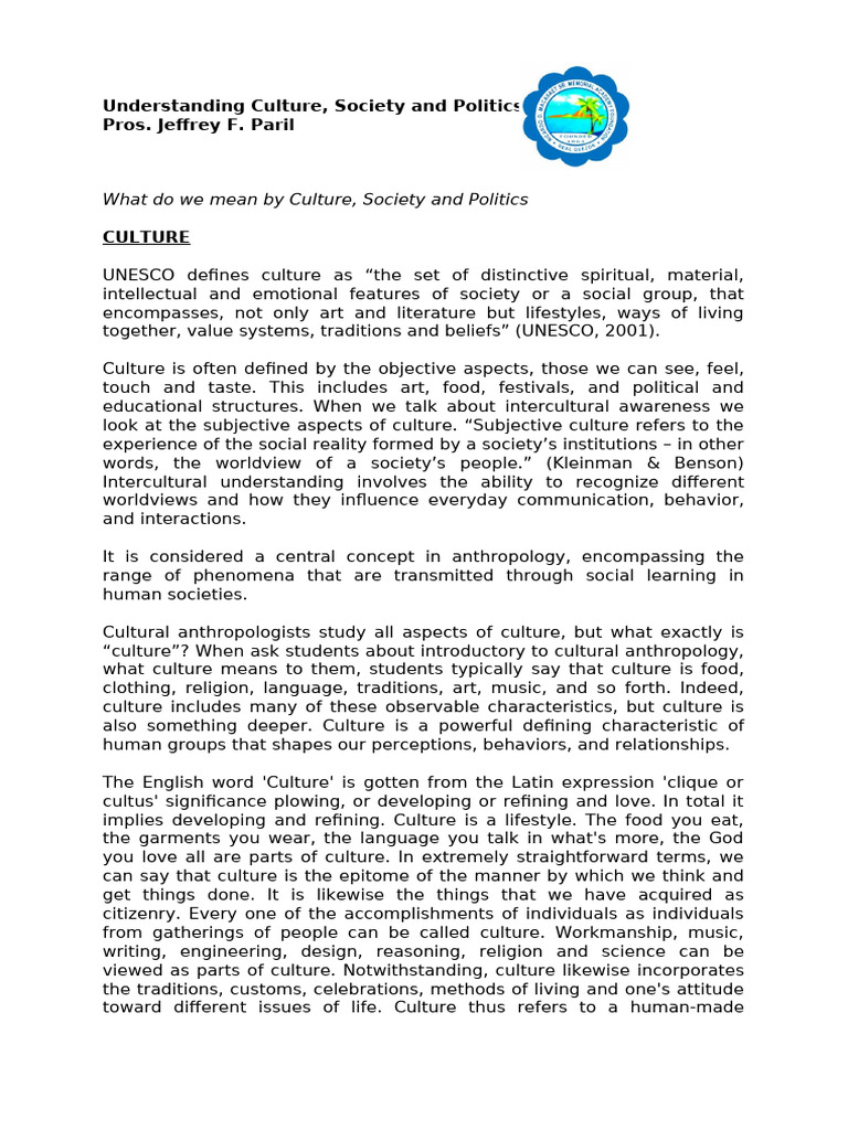 HANDOUT 1 UCSP G11 | PDF | Sociology | Social Sciences