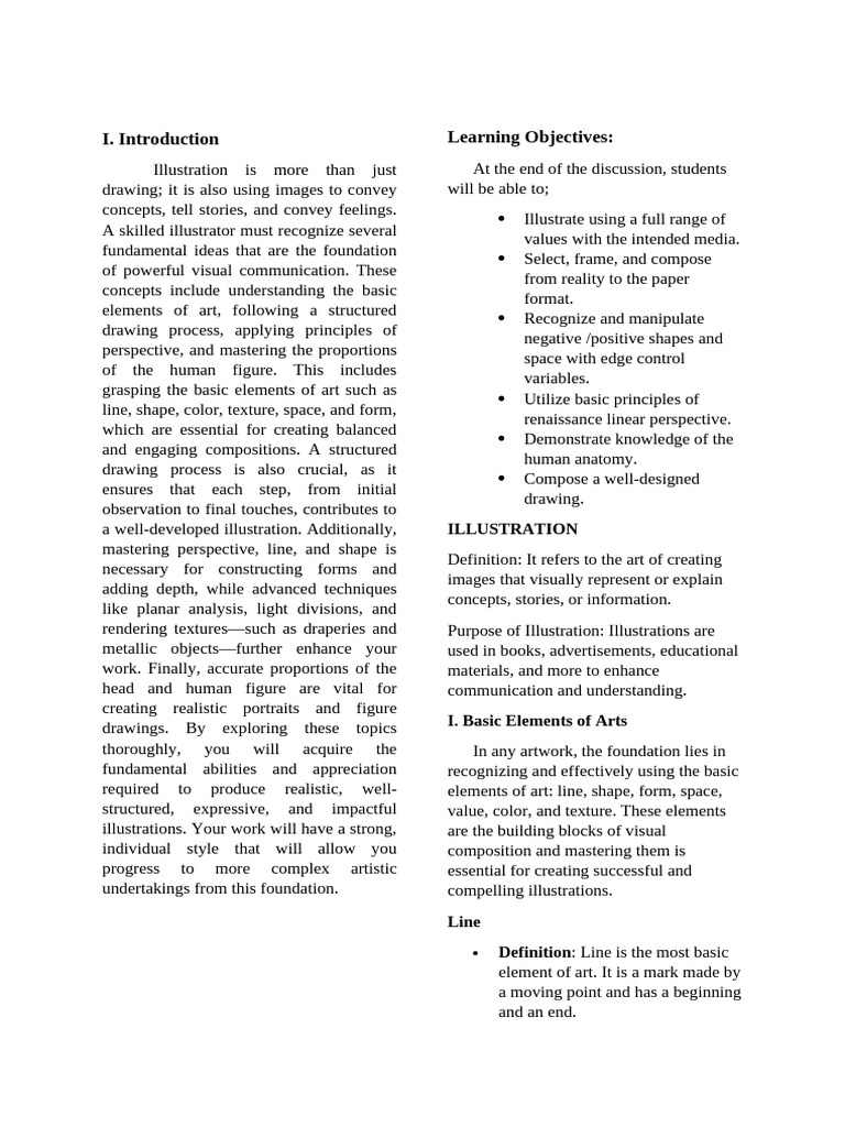 Learning Objectives:: Illustration | PDF | Composition (Visual Arts ...