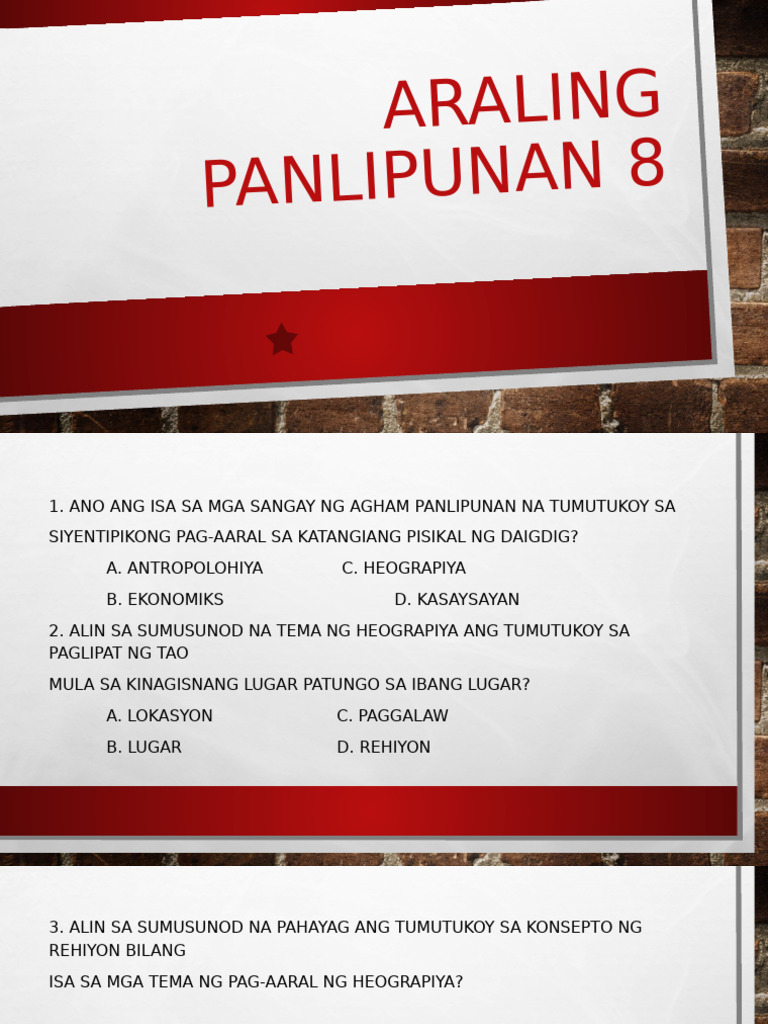 Araling Panlipunan 8 | PDF