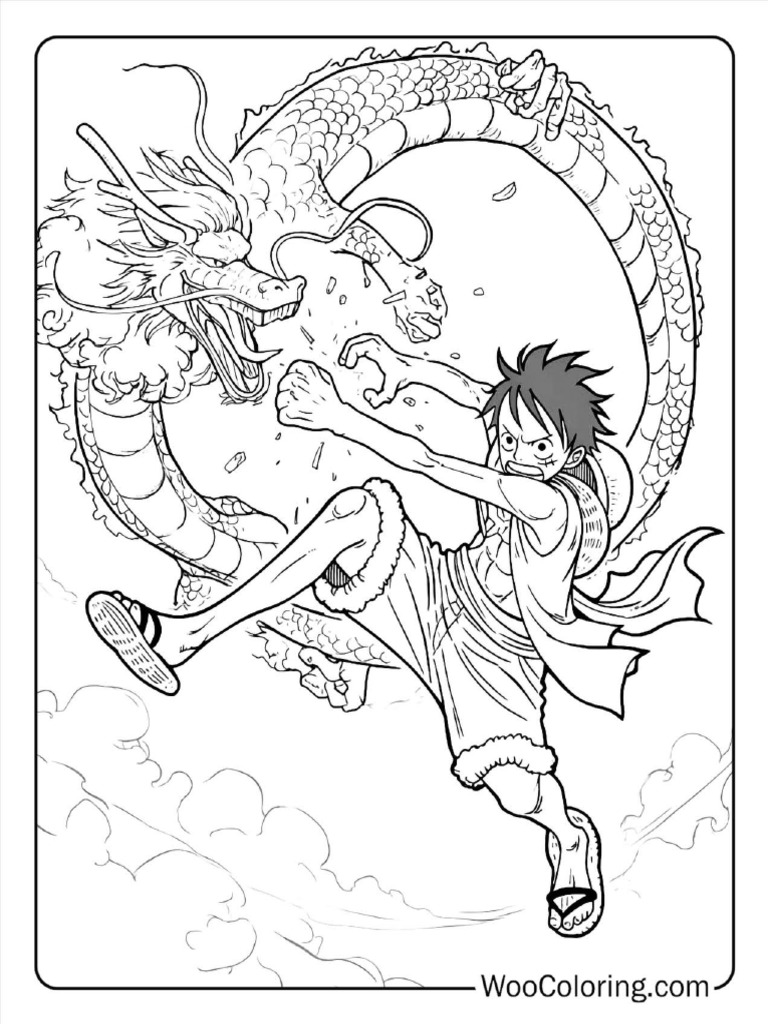 One Piece Luffy Coloring Page | PDF
