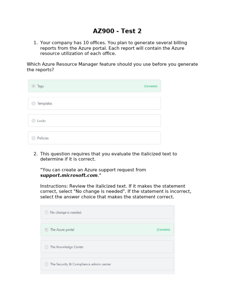 AZ-900 Exam Practice Questions | PDF | Microsoft Azure | Cloud Computing