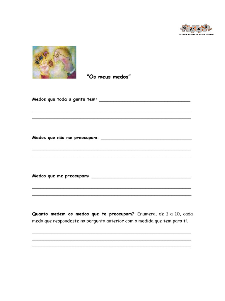 Anexo 5 - Ficha Os Meus Medos | PDF