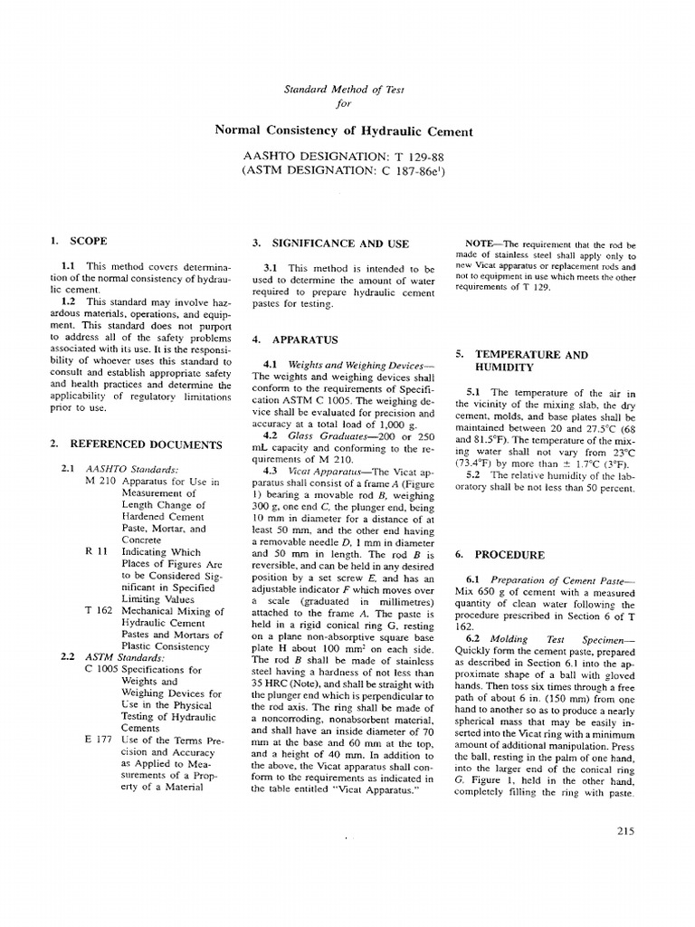 Aashto T 129-88 | PDF