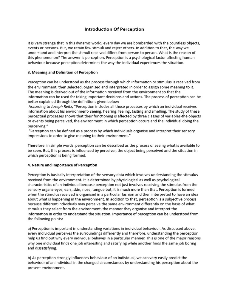 Perception Pdf Perception Attention