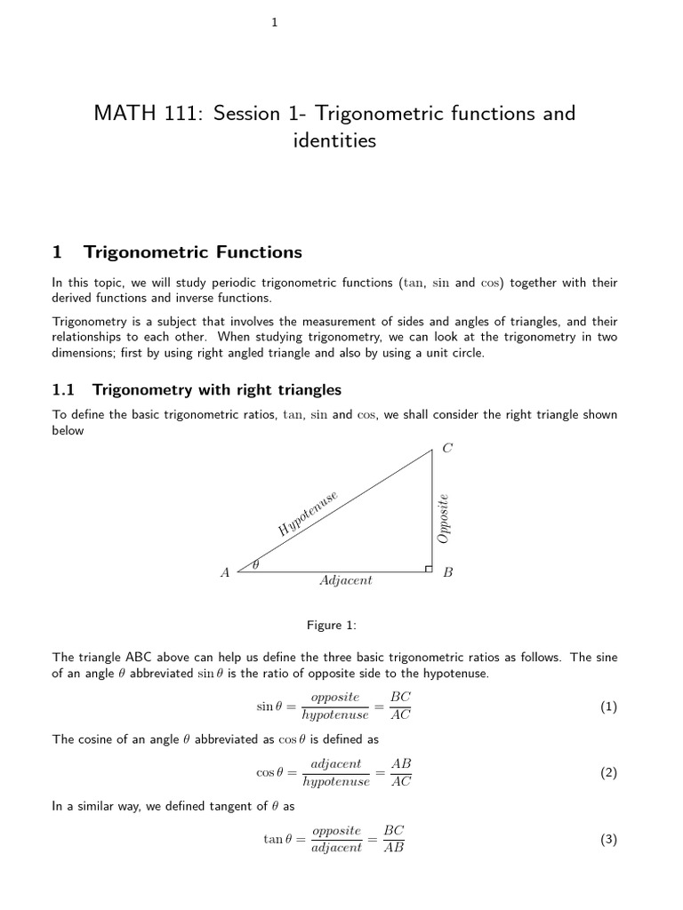 MAT111 Week 7 Lesson 1 Trigonometric Functions Sep 2021 | PDF ... MAT111 Week 7 Lesson 1 Trigonometric Functions Sep 2021 | PDF ...
