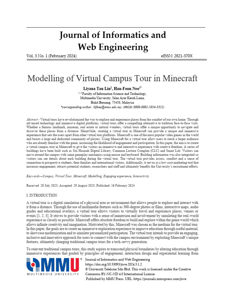 Modelling of Virtual Campus Tour in Minecraft | PDF | Control Flow ...