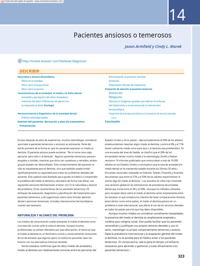 Ansiedad Dental: Guía para Dentistas | PDF | Ansiedad | Dolor