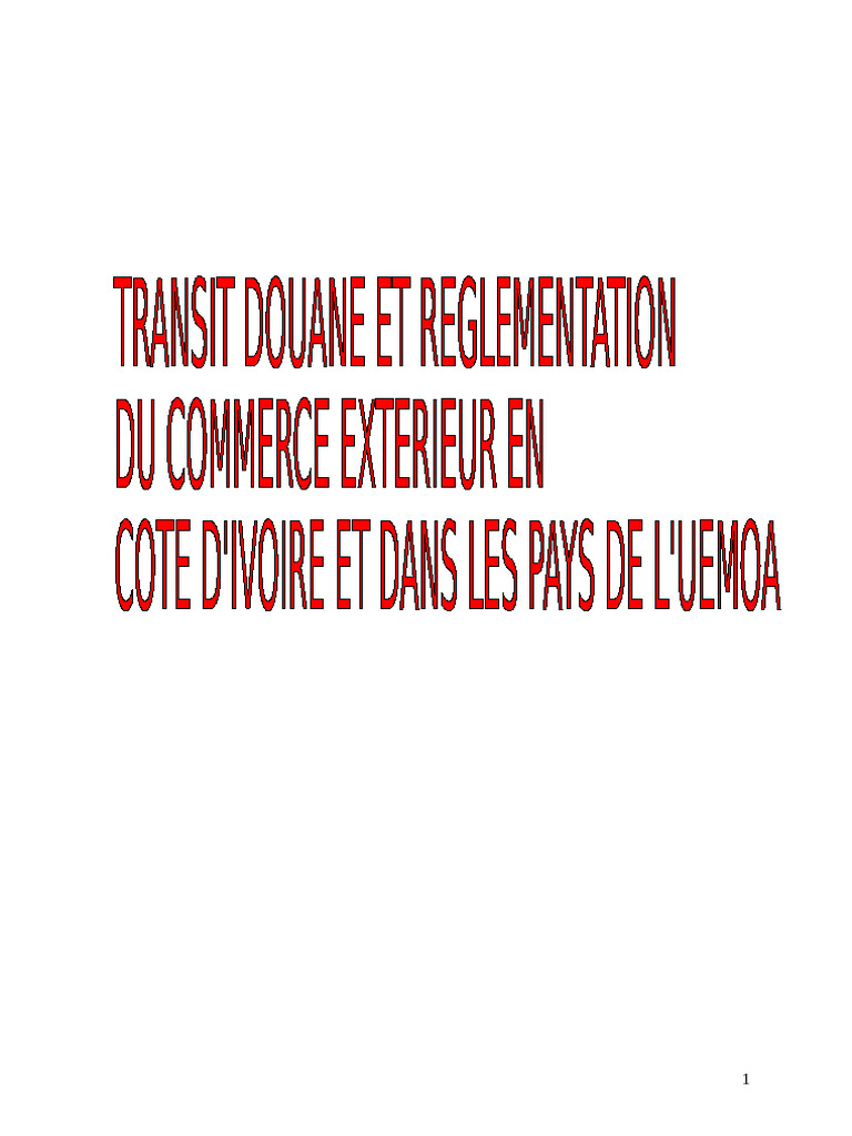 Formalités de Transit et Douane en CI | PDF | Transport | Impôts
