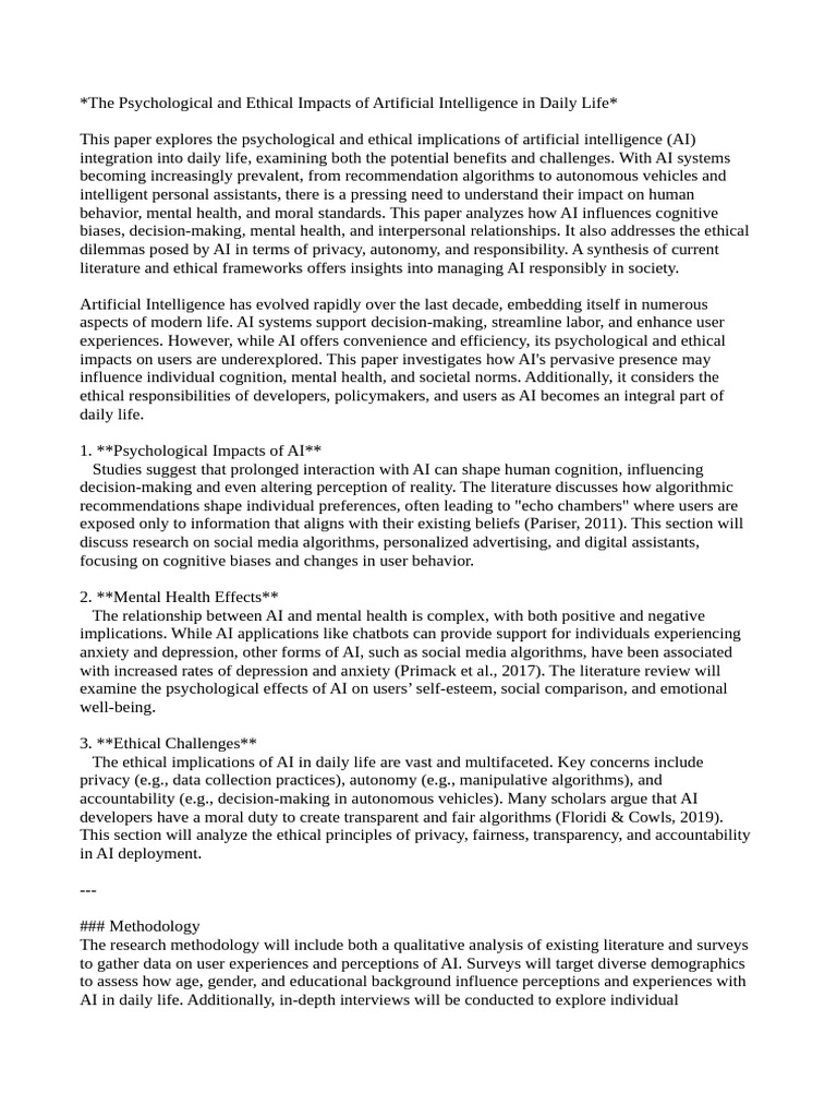 AI's Psychological and Ethical Effects | PDF | Intelligence (AI ...