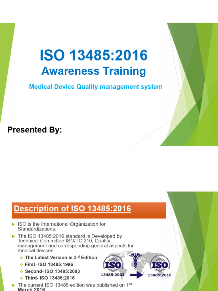 ISO 13485 Training Docs | PDF | Medical Device | Quality Management System