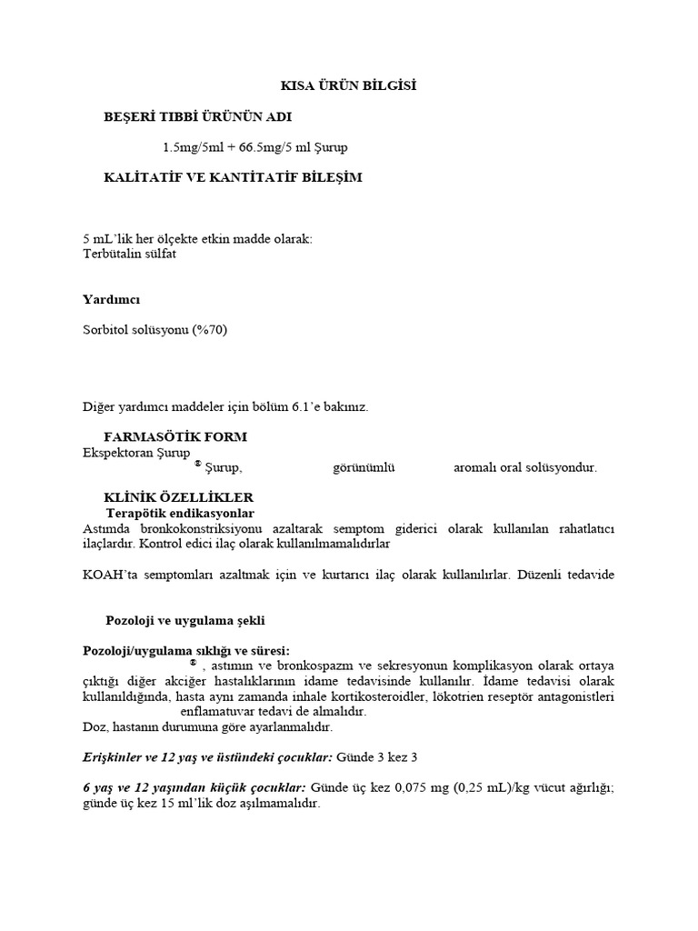 Bricanyl® Duo 1.5mg5ml + 66.5mg5 ML Şurup KUB | PDF