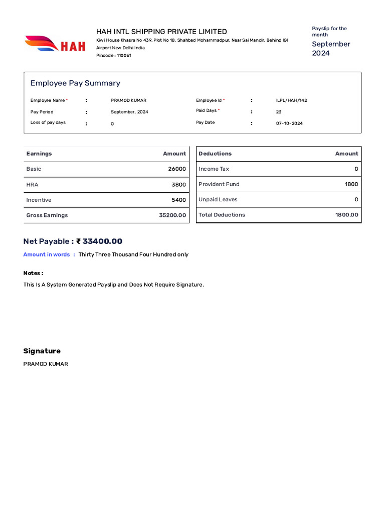 Free Payslip Generator Online - Create Custom Payslips | PDF