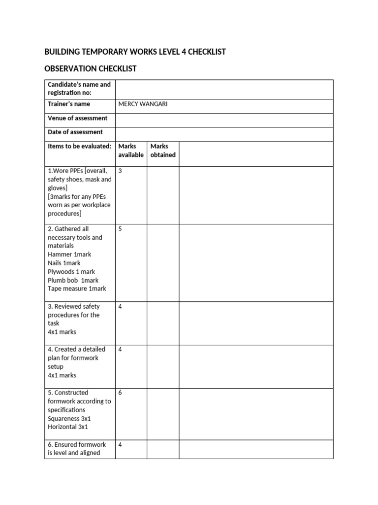 BT Level 4 Checklist | PDF | Art