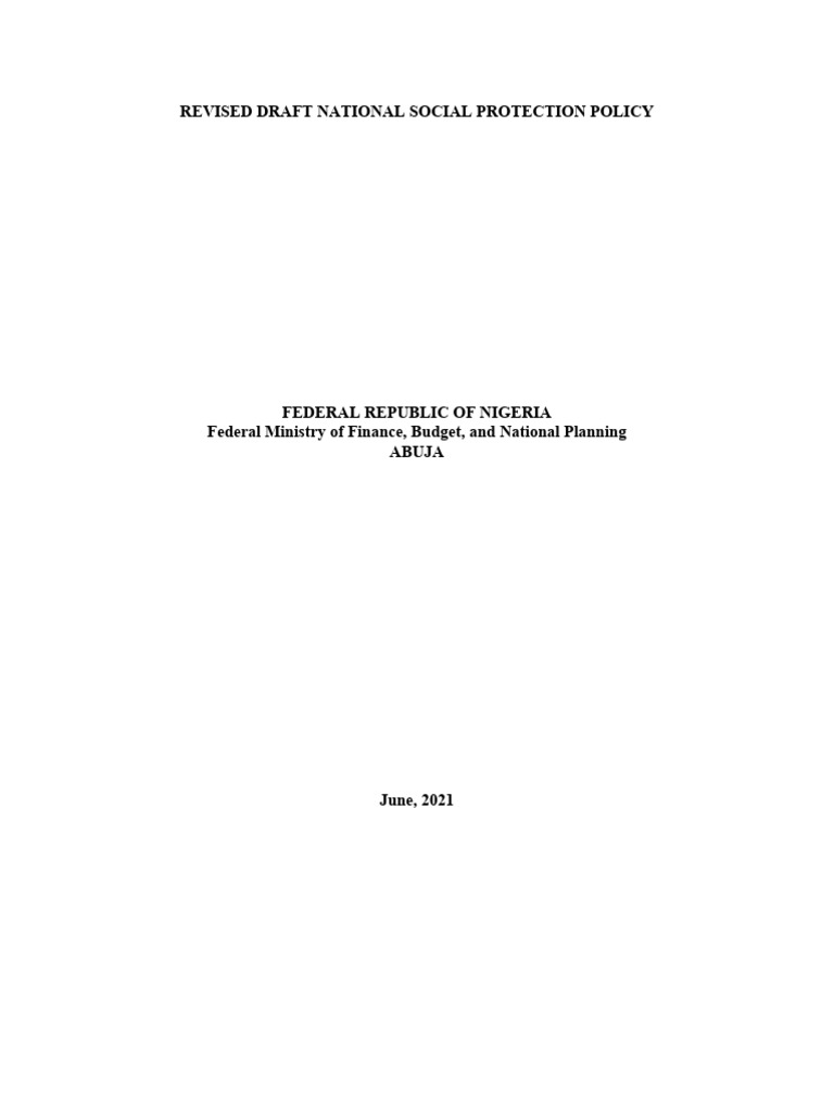 Draft Revised New NSPP 191021 | PDF | Social Protection | Poverty