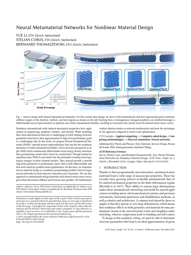 Neural Metamaterial Networks For Nonlinear Material Design | PDF | Elasticity (Physics) | Linear ...