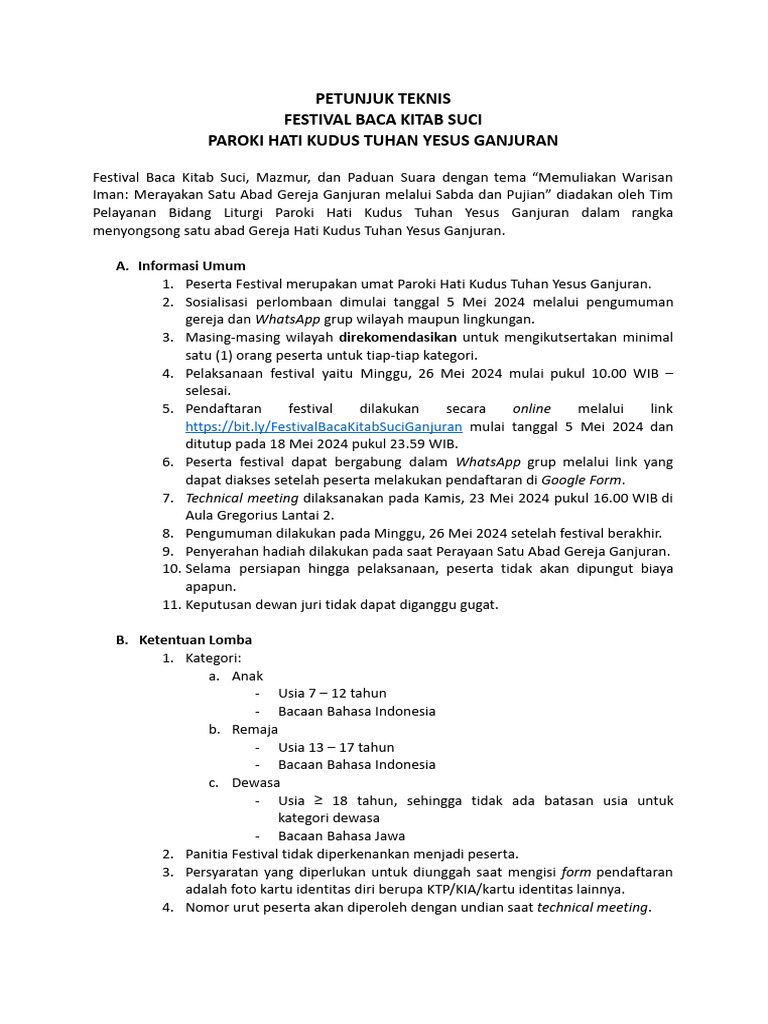 Juknis Baca Kitab Suci | PDF