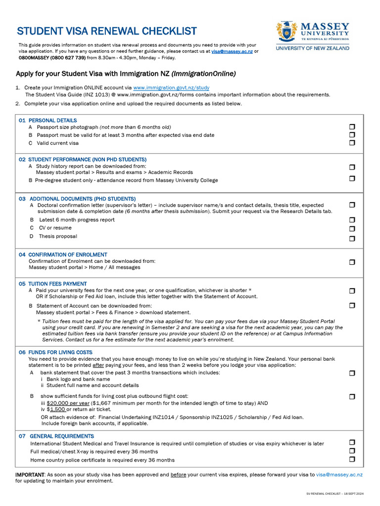 Student_Visa_Renewal_Checklist | PDF | Visa Inc. | Fee