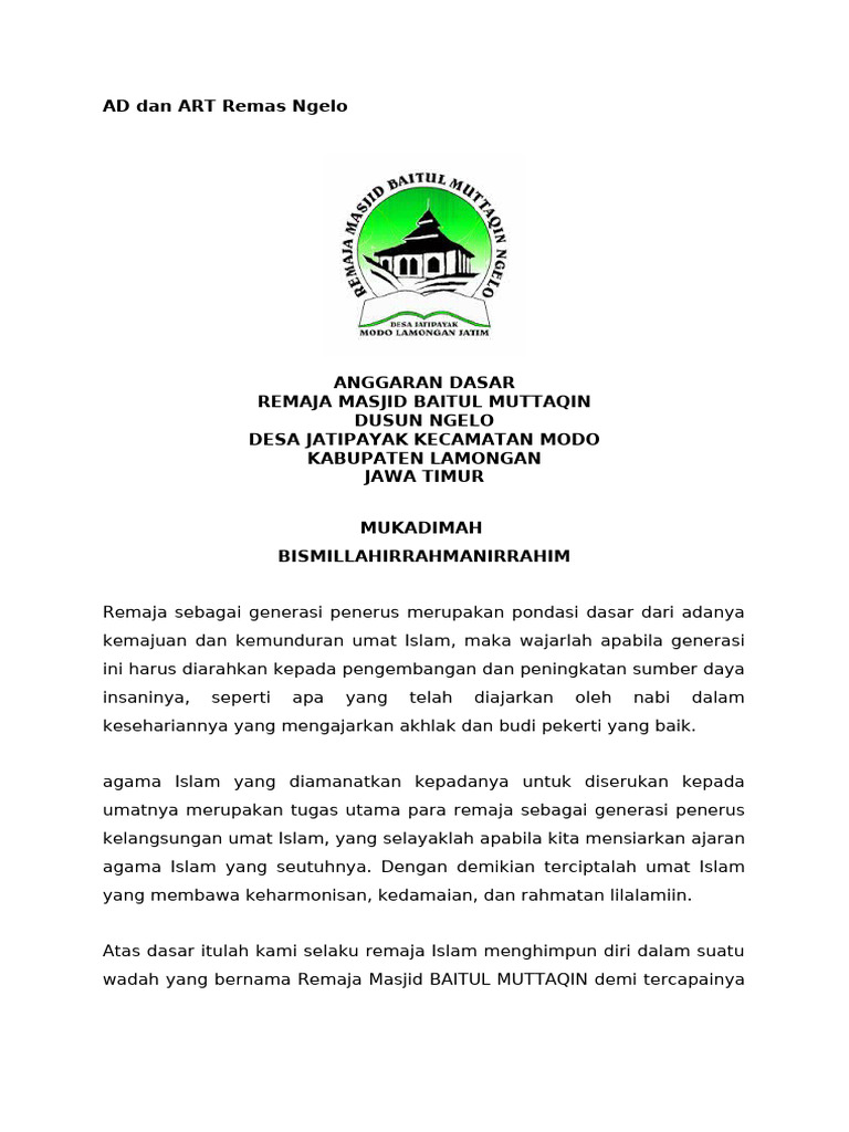 Remas Masjid Al Mimbar | PDF