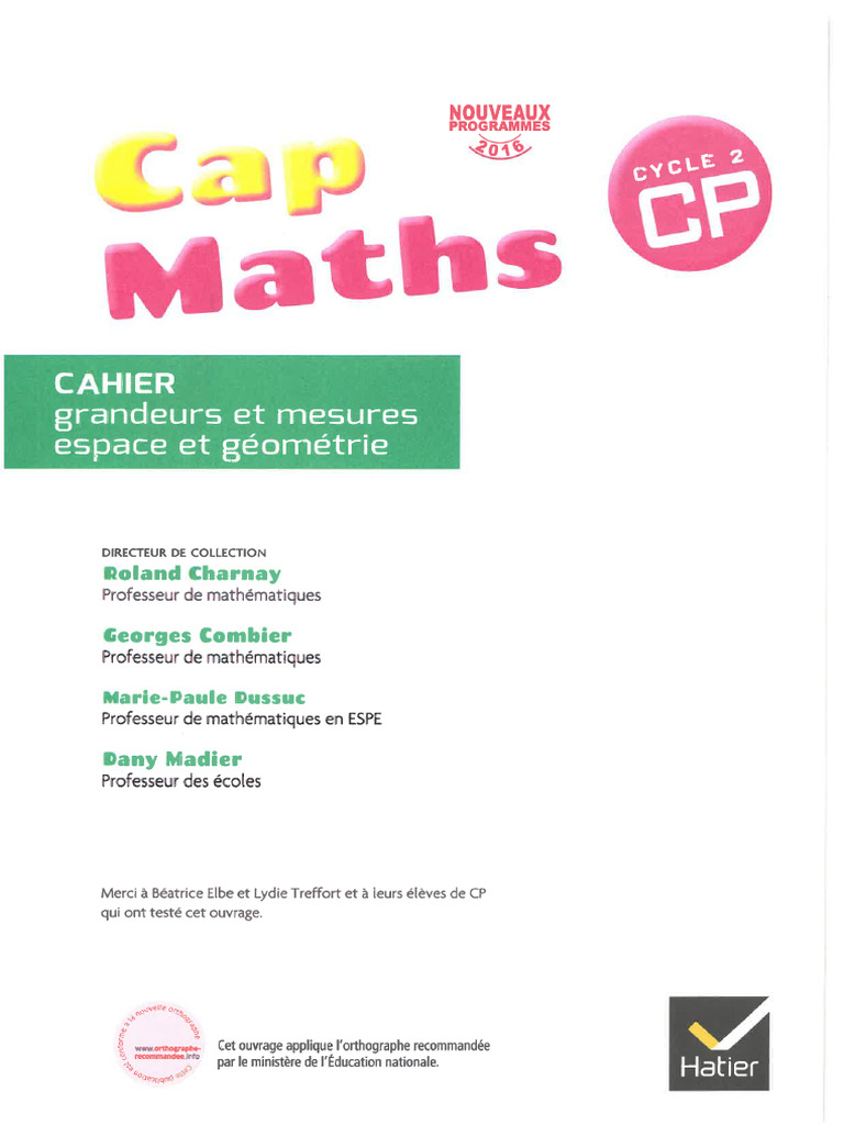 CAP MATHS CP Geometrie Mesure | PDF