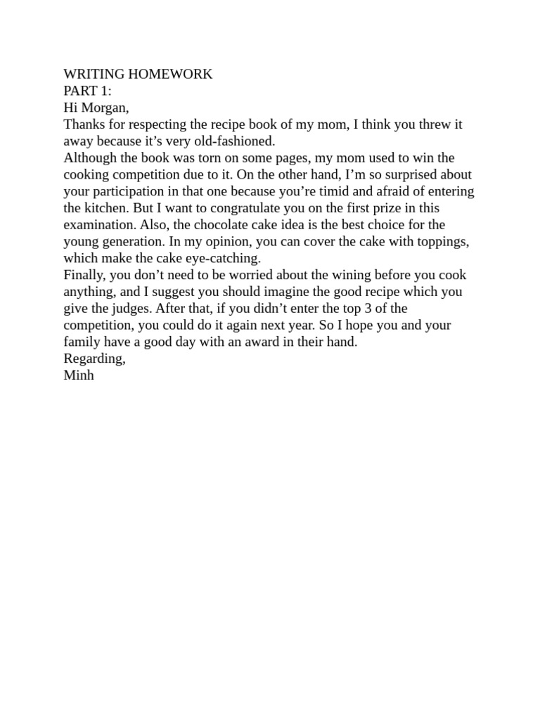 Writing Homework | PDF