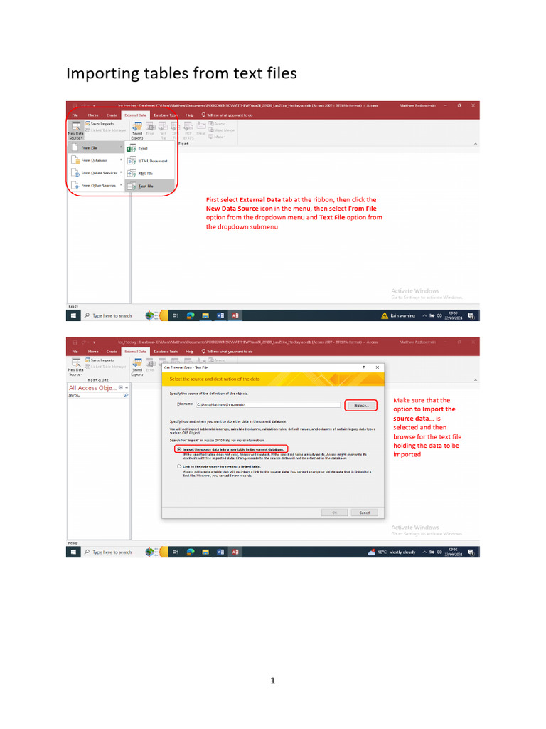 Importing Tables From Text Files | PDF | Computer Data | Software