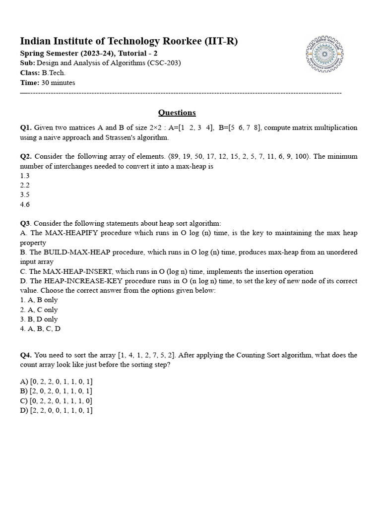 Tutorial 2 Csc 203 Pdf Matrix Mathematics Linear Algebra