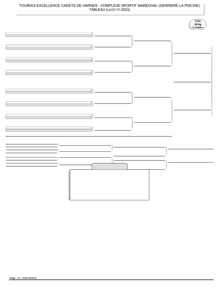 Tableau Competition Cadets | PDF | Judo | Gendai Budo