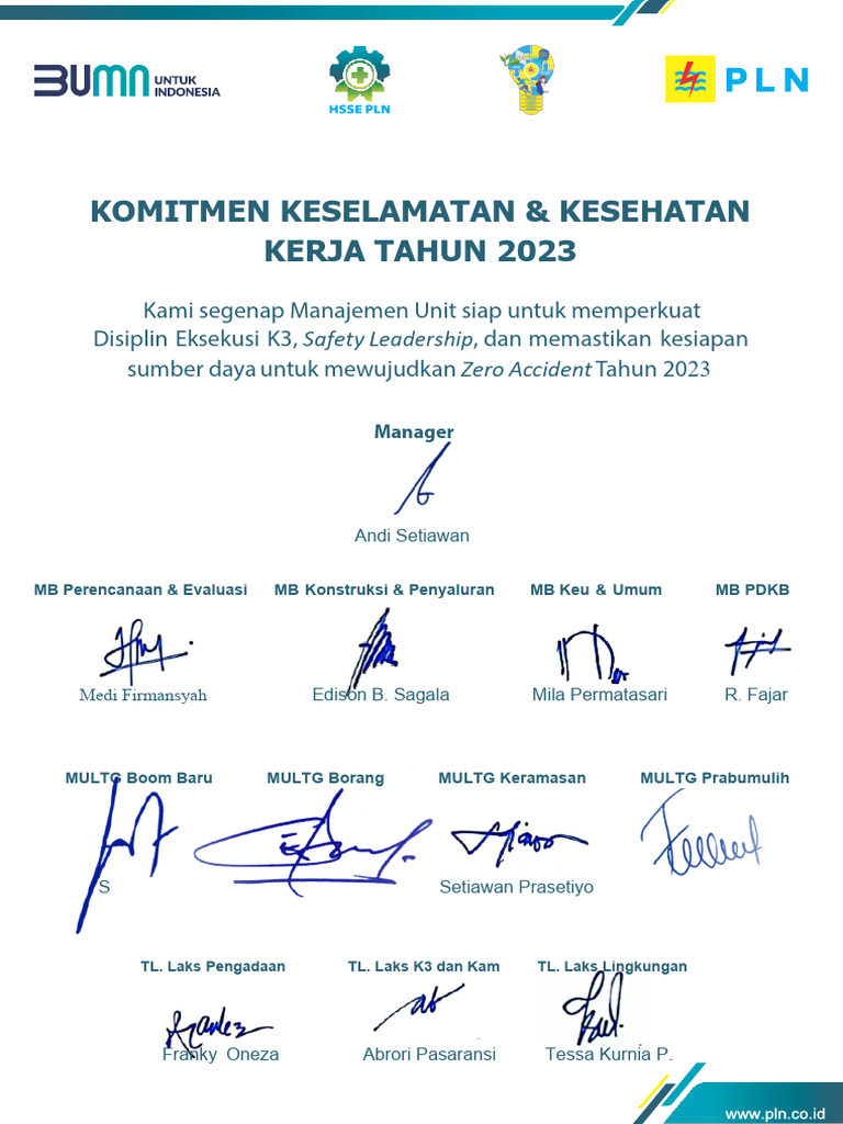 Tanda Tangan Komitmen 2023 | PDF