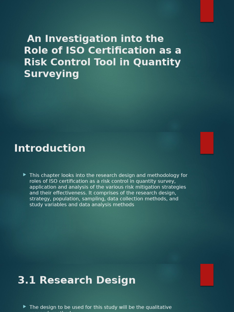 An Investigation Into The Role of ISO Certification As A Risk Control ...